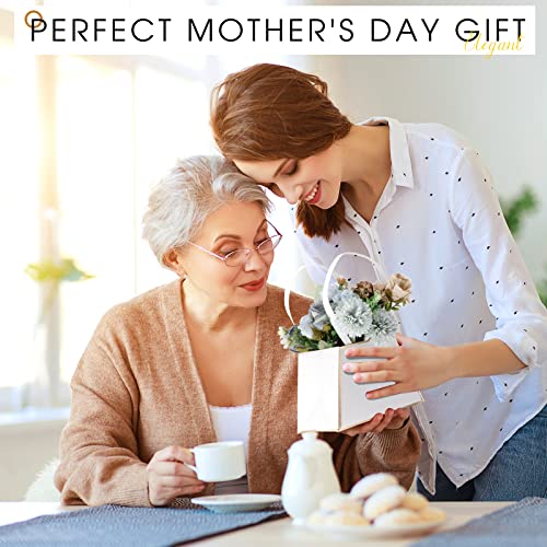 12 Pcs Craft Paper Flower Gift Bags Portable Bouquet Bags Box with Handle Waterproof Bouquet Gift Box Flowers Trapezoidal Florist Packaging Wrap for Valentine's Day Mother's Day (Black, White)