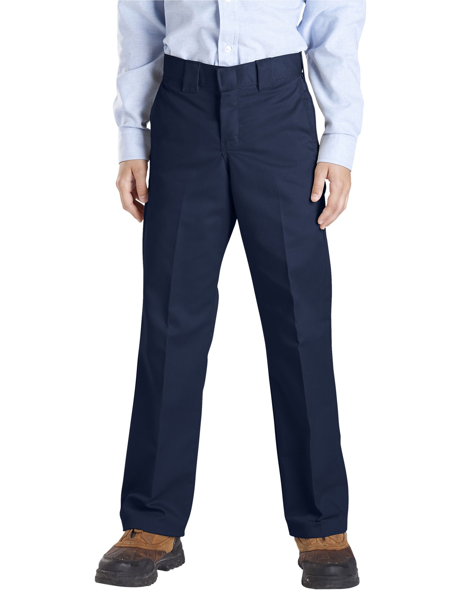 Dickies boys Slim Straight School Uniform Pants, Dark Navy, 7 US