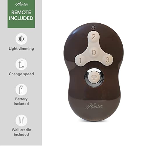 Hunter Fan Company, 59157, 52 inch Sentinel Brushed Nickel Ceiling Fan with LED Light Kit and Handheld Remote