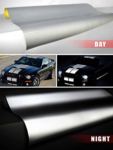 3M Reflective White Silver Adhesive Craft Vinyl Sheet 12 Inch x 30 Inch Roll Pack for Silhouette, Cricut and Cameo (12" x 30" Roll)