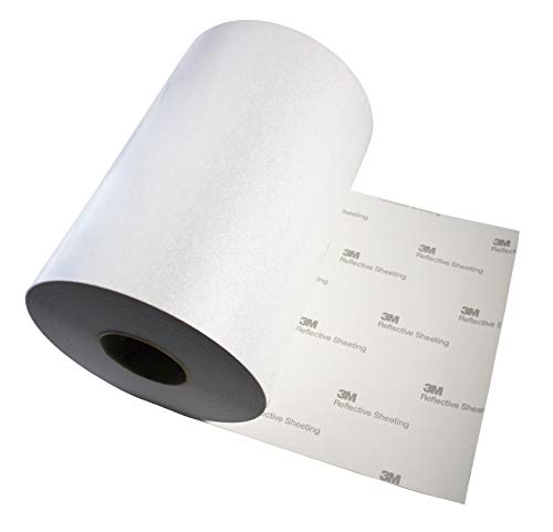 3M Reflective White Silver Adhesive Craft Vinyl Sheet 12 Inch x 30 Inch Roll Pack for Silhouette, Cricut and Cameo (12" x 30" Roll)