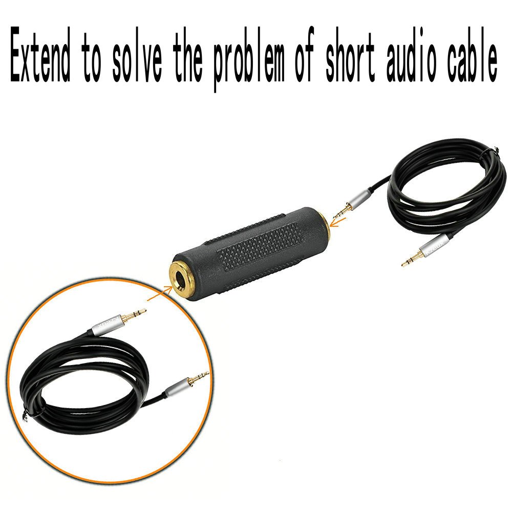 3.5mm F/F Stereo Coupler - 5 Pack Gold Plated 3.5mm Stereo Jack Female to Female Adapter Connectors