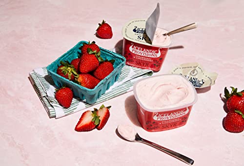 Icelandic Provisions, Strawberry and Lingonberry Thick and Creamy SKYR, 5.3 Ounce
