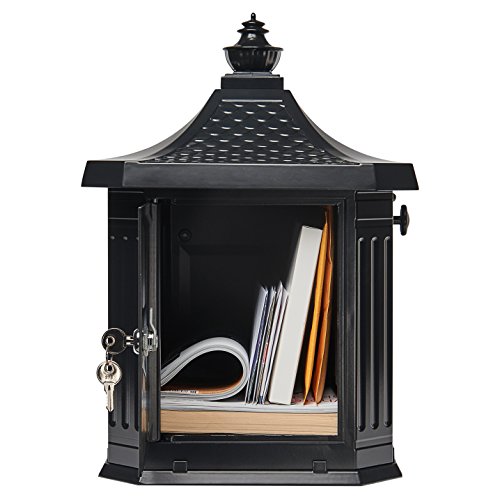 Gibraltar Mailboxes Hamilton Large Capacity Cast Aluminum Black, Post-Mount Mailbox, HM200B00