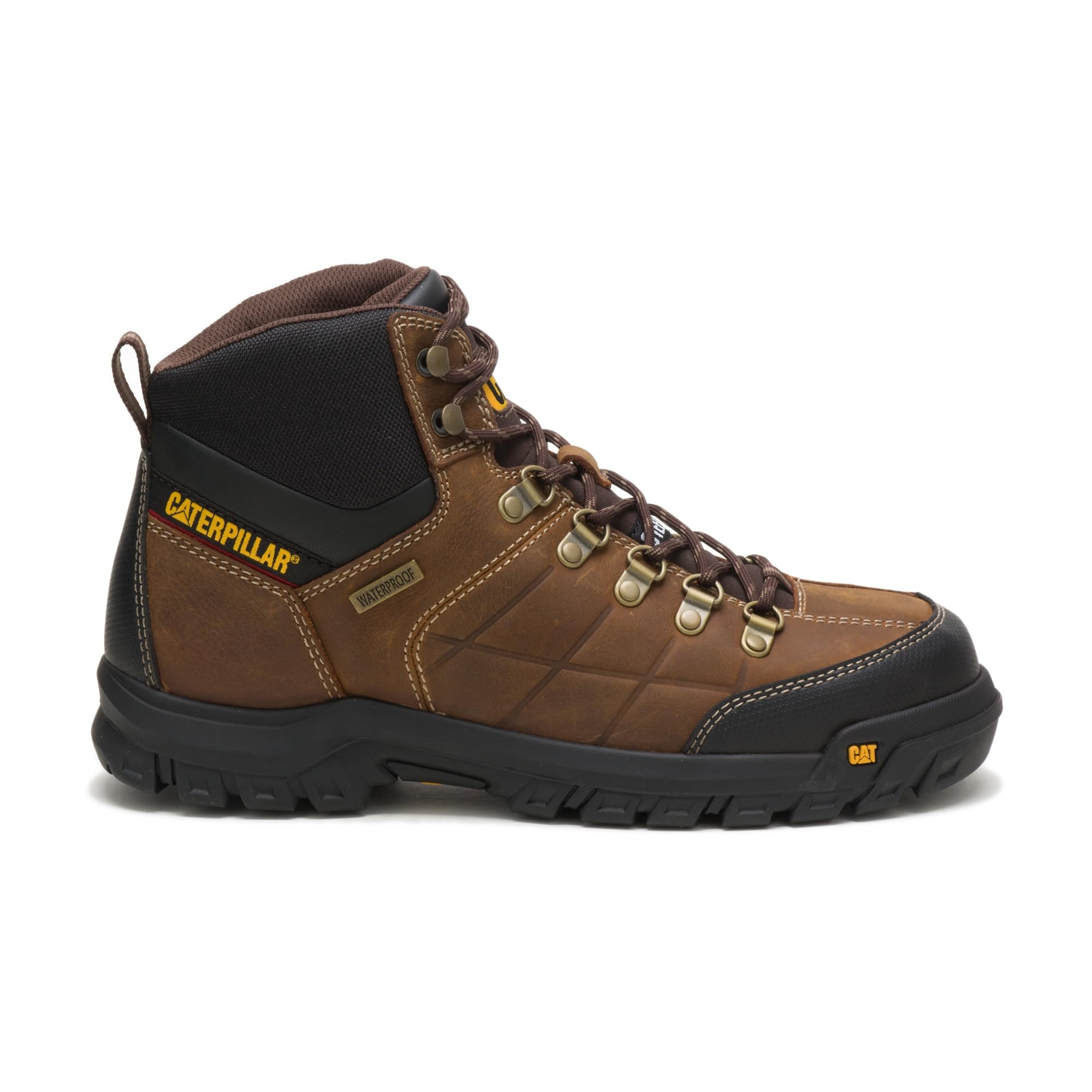 Cat Footwear Men's Threshold Waterproof Steel Toe Work Boot, Real Brown, 9.5
