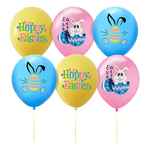 Easter Party Balloon Set - Easter Happy Banner, Easter Egg Bunny Balloon, Easter Cake Tag,Easter Party Supplies (34 Pieces)