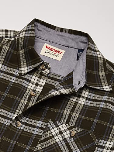 Wrangler Authentics Men's Long Sleeve Flannel Shirt, Rosin, X-Large