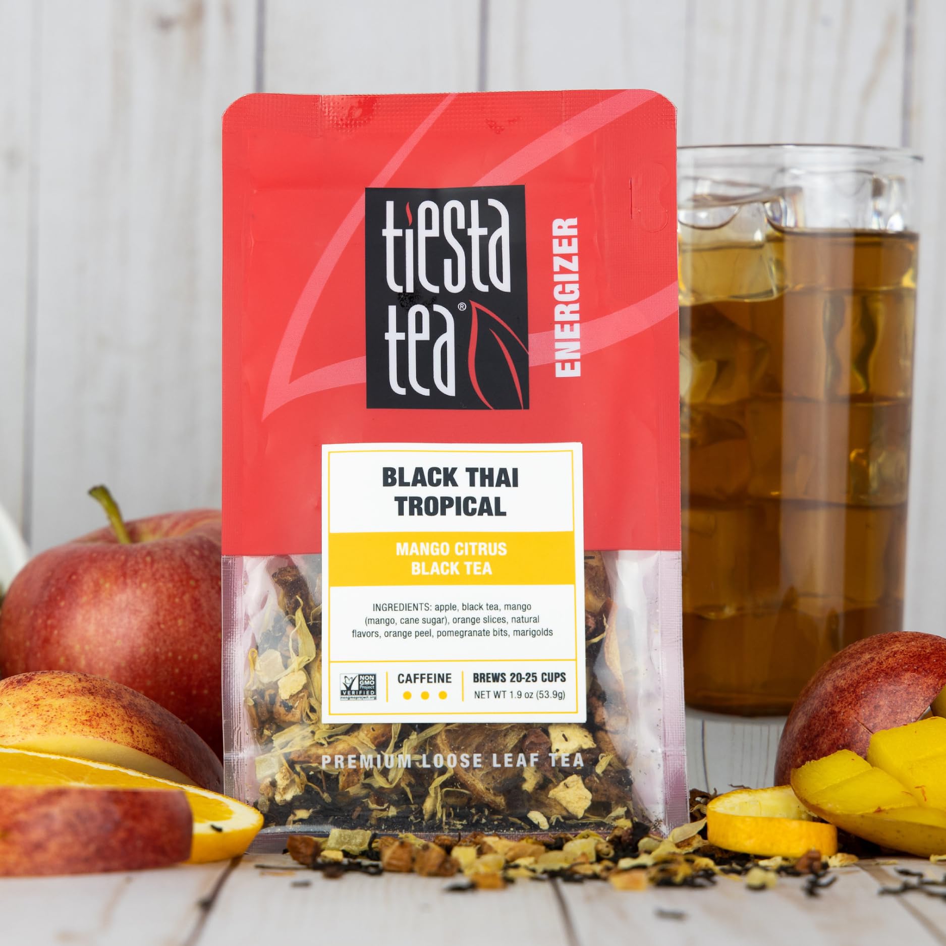Tiesta Tea - Black Thai Tropical | Loose Leaf | Mango Citrus Black Tea | Premium Blend | High Caffeinated | Make Hot or Iced & Brews Up to 25 Cups | 1.9oz Resealable Pouch