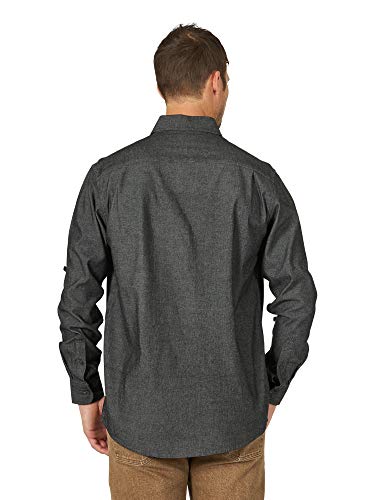 Wrangler Authentics Men's Long Sleeve Classic Woven Shirt, Black Denim, XX-Large