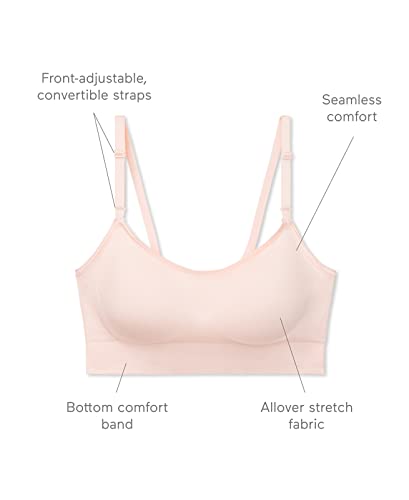 Warner's womens Easy Does It Dig-free Comfort Band With Seamless Stretch Wireless Lightly Lined Convertible Comfort Bra, Rich Black, Large US