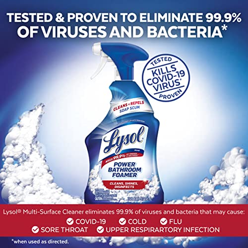 Lysol Power Bathroom Cleaner Trigger, 22 Ounces (Pack of 2)