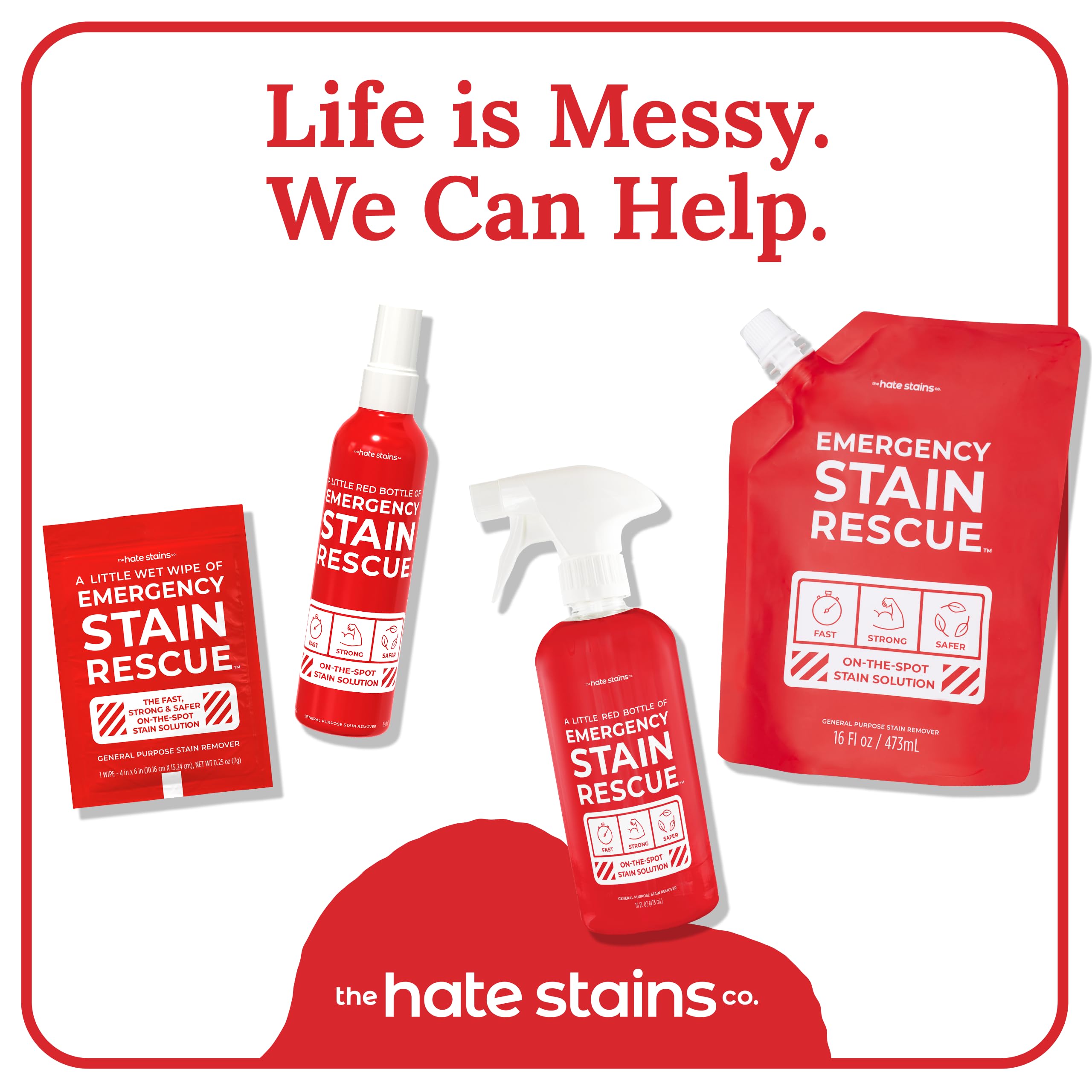 Emergency Stain Rescue Remover Spray – 4oz Laundry Stain Remover for Clothes, Upholstery Fabric, Carpet - Works on Most Blood, Grass, Coffee, Mud, Grease & Oil Stain Remover