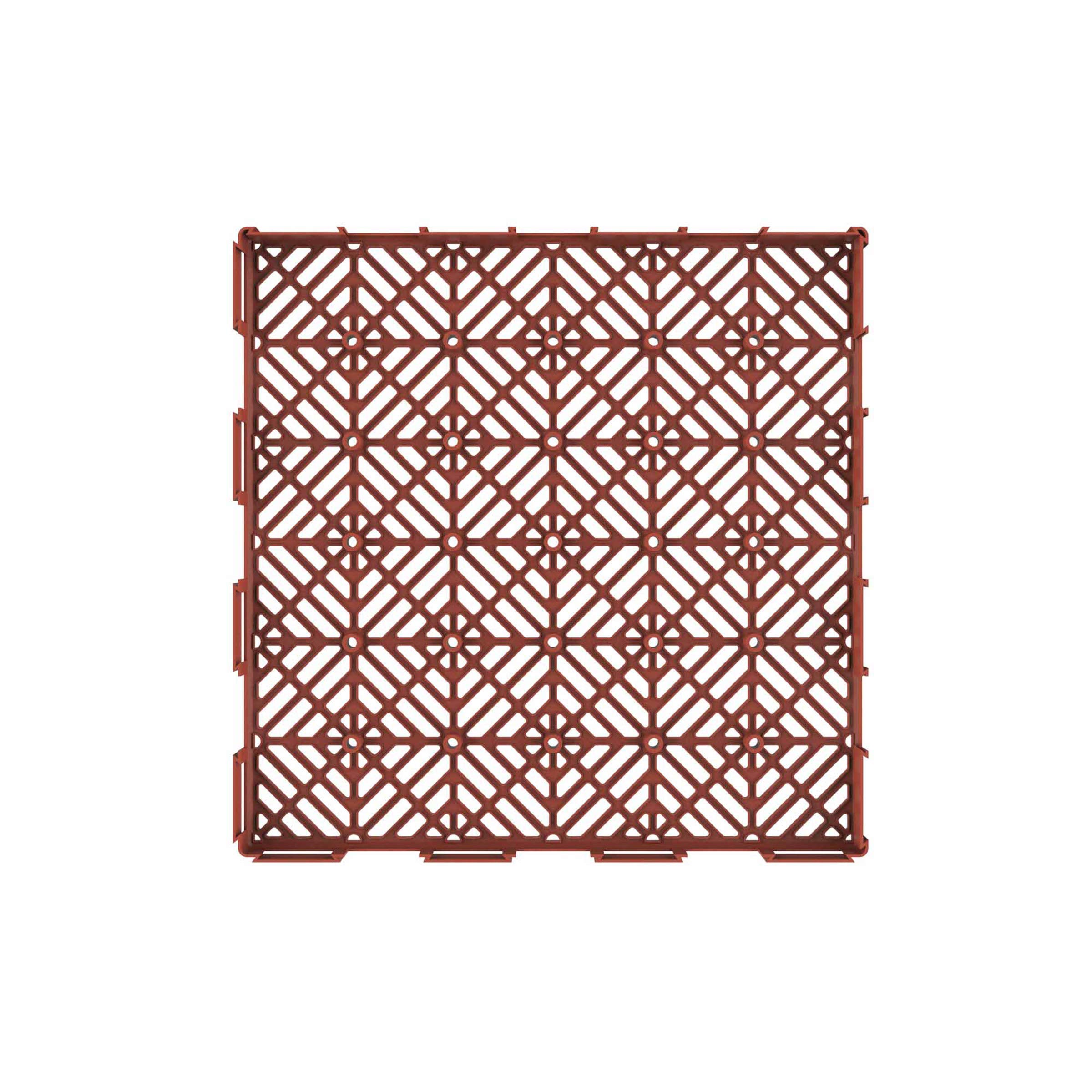 Deck Tiles - 6-Pack Pavers - Polypropylene Interlocking Patio Tiles - Outdoor Flooring for Patio, Porch, Garage, or Pool Deck by Pure Garden (Terracotta)