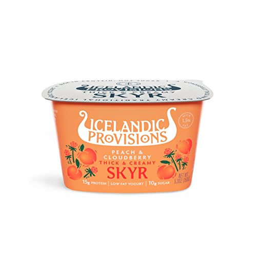 Icelandic Provisions, Peach and Cloudberry Thick and Creamy SKYR, 5.3 Ounce
