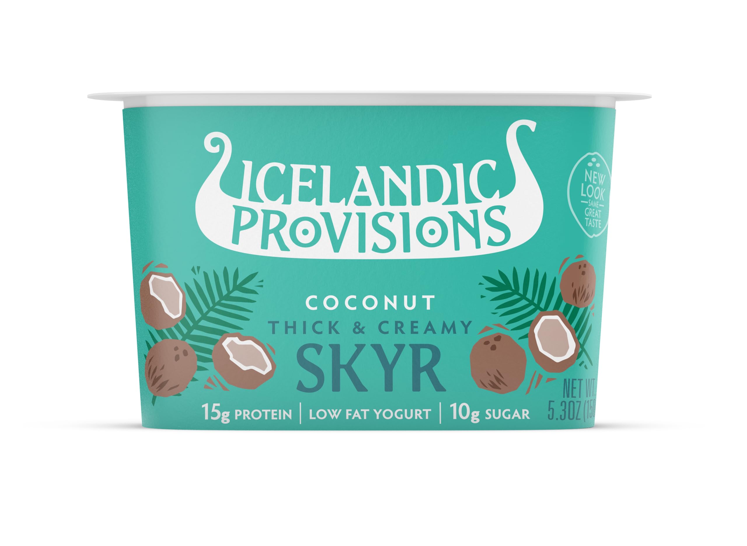 Icelandic Provisions 5.3oz Traditional Skyr Yogurt, Coconut, Icelandic Cultured Dairy Product With 15g Protein Per Serving | Thick & Creamy Texture | More Protein & Less Sugar Than Yogurt