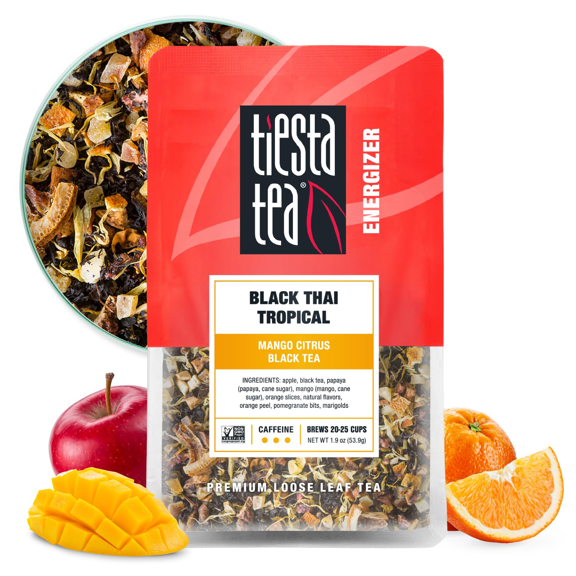 Tiesta Tea - Black Thai Tropical | Loose Leaf | Mango Citrus Black Tea | Premium Blend | High Caffeinated | Make Hot or Iced & Brews Up to 25 Cups | 1.9oz Resealable Pouch