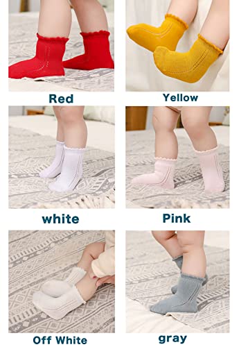 MOMSMENU Baby Socks Unisex Cotton Soft for Infant Toddlers Kids Boys Girls 0-12month 6 Pair
