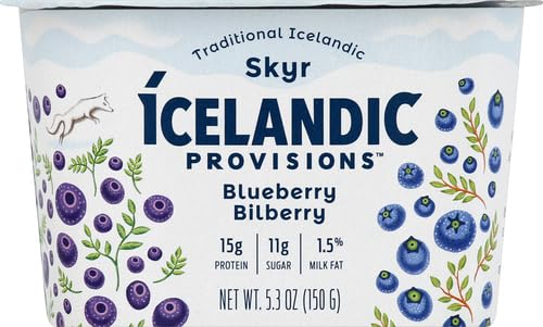 Icelandic Provisions, Wild Blueberry and Bilberry Thick and Creamy SKYR, 5.3 Ounce