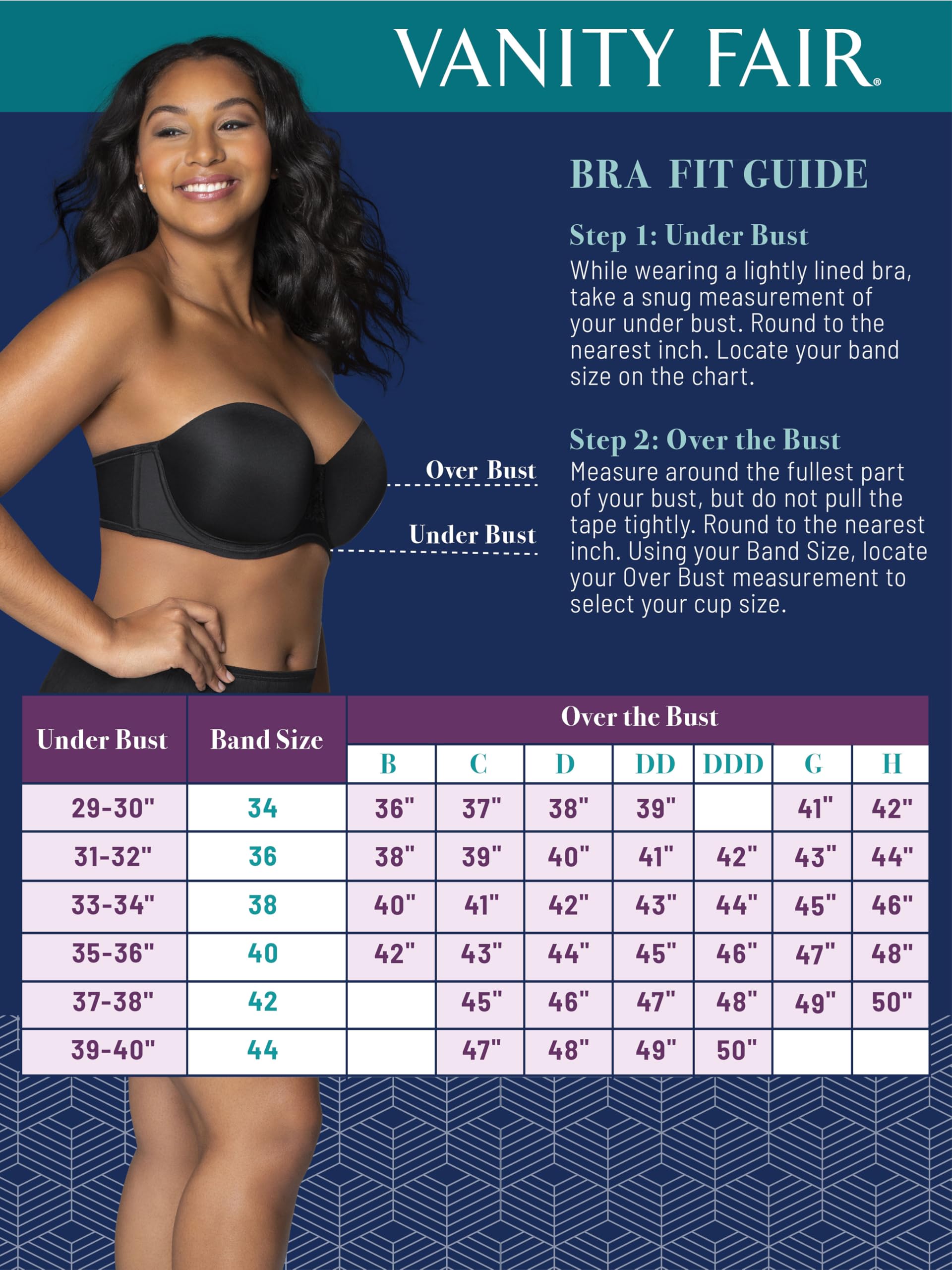Vanity Fair Womens Beauty Back Smoothing Strapless Bra, 4-way Stretch Fabric, Lightly Lined Cups Up To H Bra, Rose Beige, 36C US