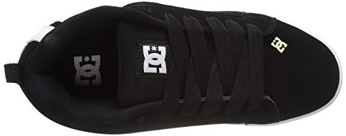 DC Men's Court Graffik Casual Low Top Skate Shoe Sneaker Skateboarding, Black, 12