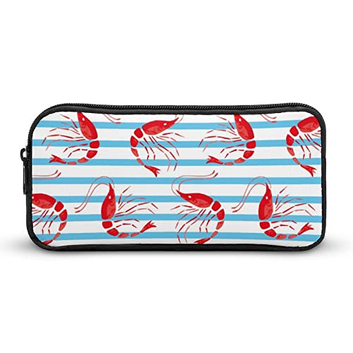 Shrimp Watercolor Pencil Case Pencil Pouch Coin Pouch Cosmetic Bag Office Stationery Organizer