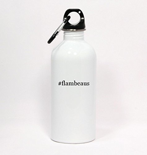 Los Drinkware Hermanos #Flambeaus - Hashtag White Water Bottle with Carabiner 20oz