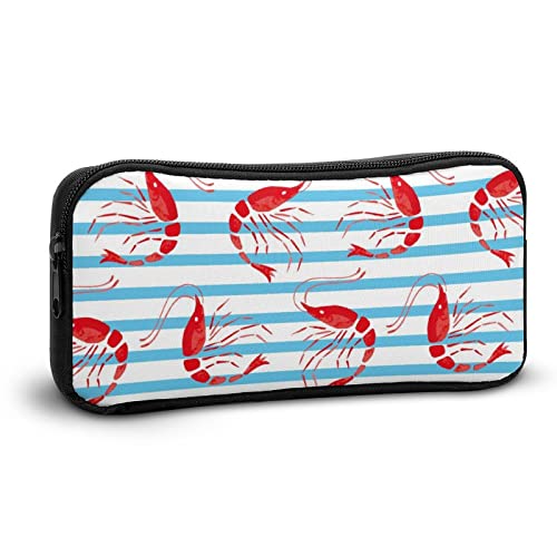 Shrimp Watercolor Pencil Case Pencil Pouch Coin Pouch Cosmetic Bag Office Stationery Organizer