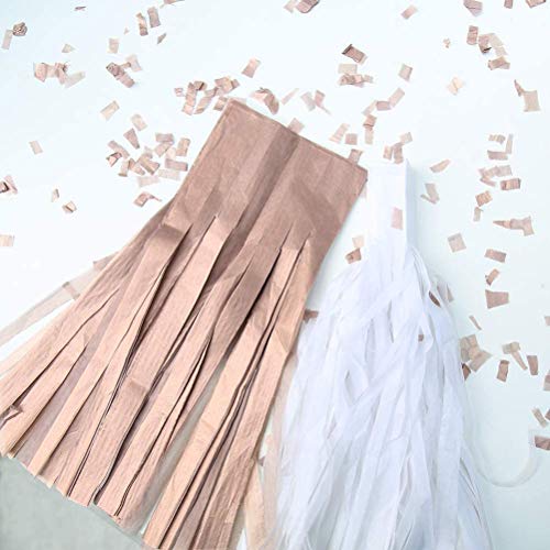 UNIQOOO 60 Sheets Assorted Metallic Rose Gold Pink Gift Wrapping Tissue Paper Bulk, Recyclable Durable, for Gift Bag Box Wrapping Crafts DIY, Wedding Birthday Party Favors, Tassel,Confetti, 20X26 Inch