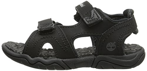 Timberland baby boys Adventure Seeker 2-strap Flat Sandal, Blackout, 7 Big Kid US