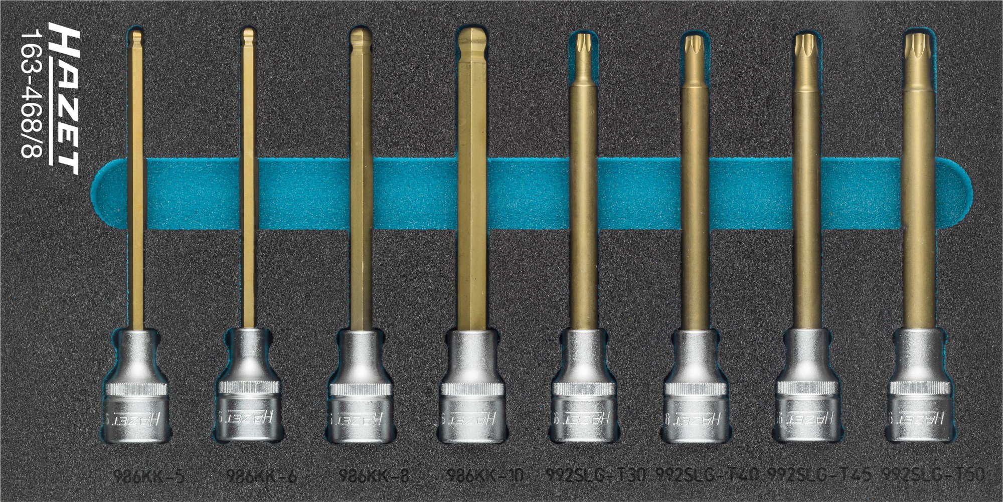 HAZET Screwdriver socket set 163-468/8 Square, hollow 12.5 mm (1/2 inch) Ins