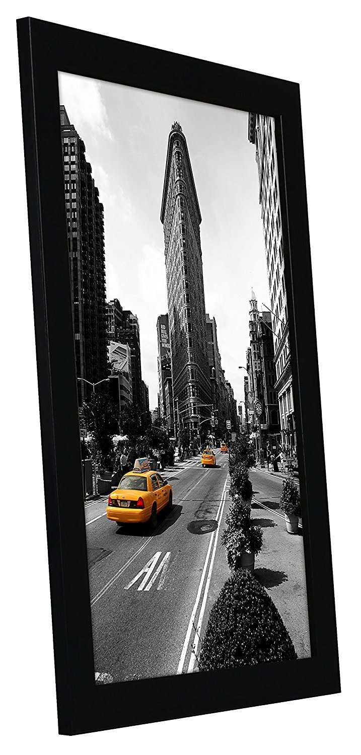 Americanflat 11x17 Picture Frame with Shatter-Resistant Glass - Gallery Style Frame with Engineered Wood - Signature Collection - Photo Frame for Wall Display - Black