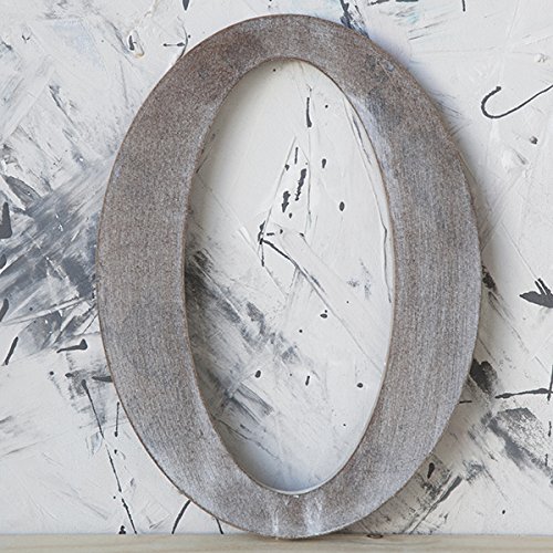 The Lucky Clover Trading O Wood Block, 14" L, Charcoal Grey Wall Letter, Gray