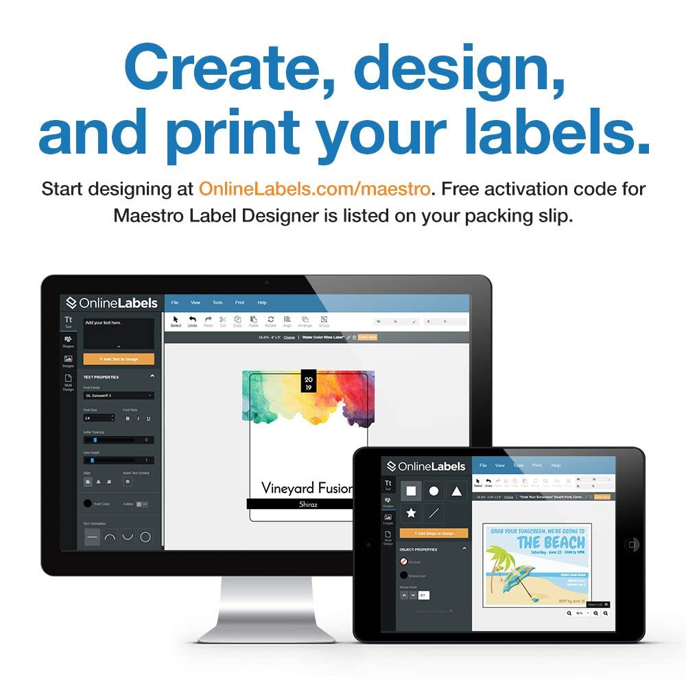 Printable Tags - 1.25 x 2 - Cardstock - Pack of 1,800, 100 Sheets - Inkjet/Laser Printer - Online Labels