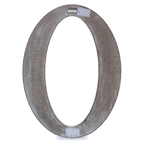 The Lucky Clover Trading O Wood Block, 14" L, Charcoal Grey Wall Letter, Gray