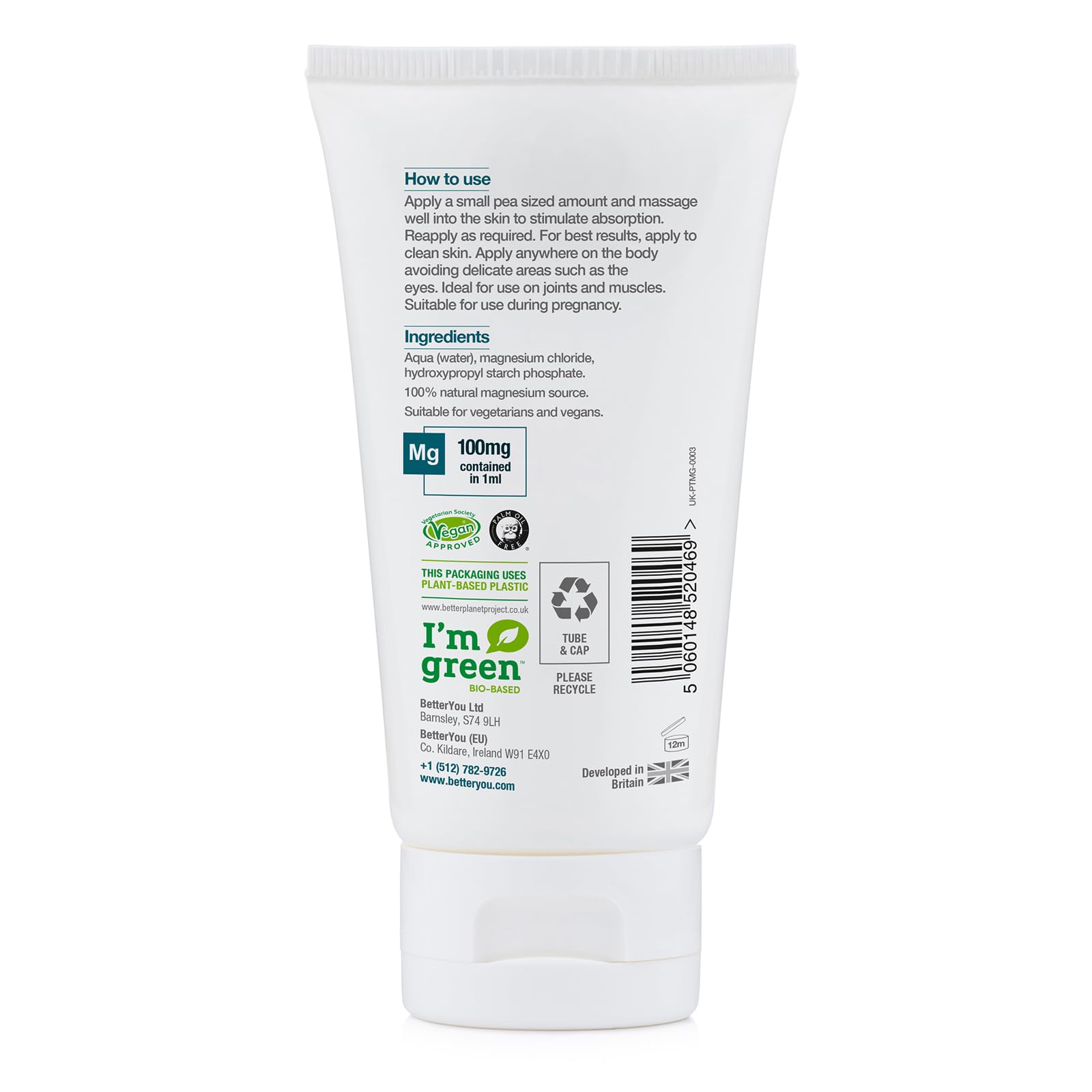BetterYou Magnesium Gel - Relaxing Muscle Rub - Topical Magnesium for Effective Absorption - Tense Joint Support and Sore Muscle Relief - 5.07 oz