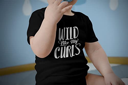 Luxxology Wild Like My Curls Baby Infant Bodysuit, Charcoal 12M