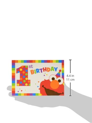 Amscan Sesame Street Elmo Turns One Postcard Invitation. 8ct, Multicolor, 4 1/4" x 6 1/4" (491835)