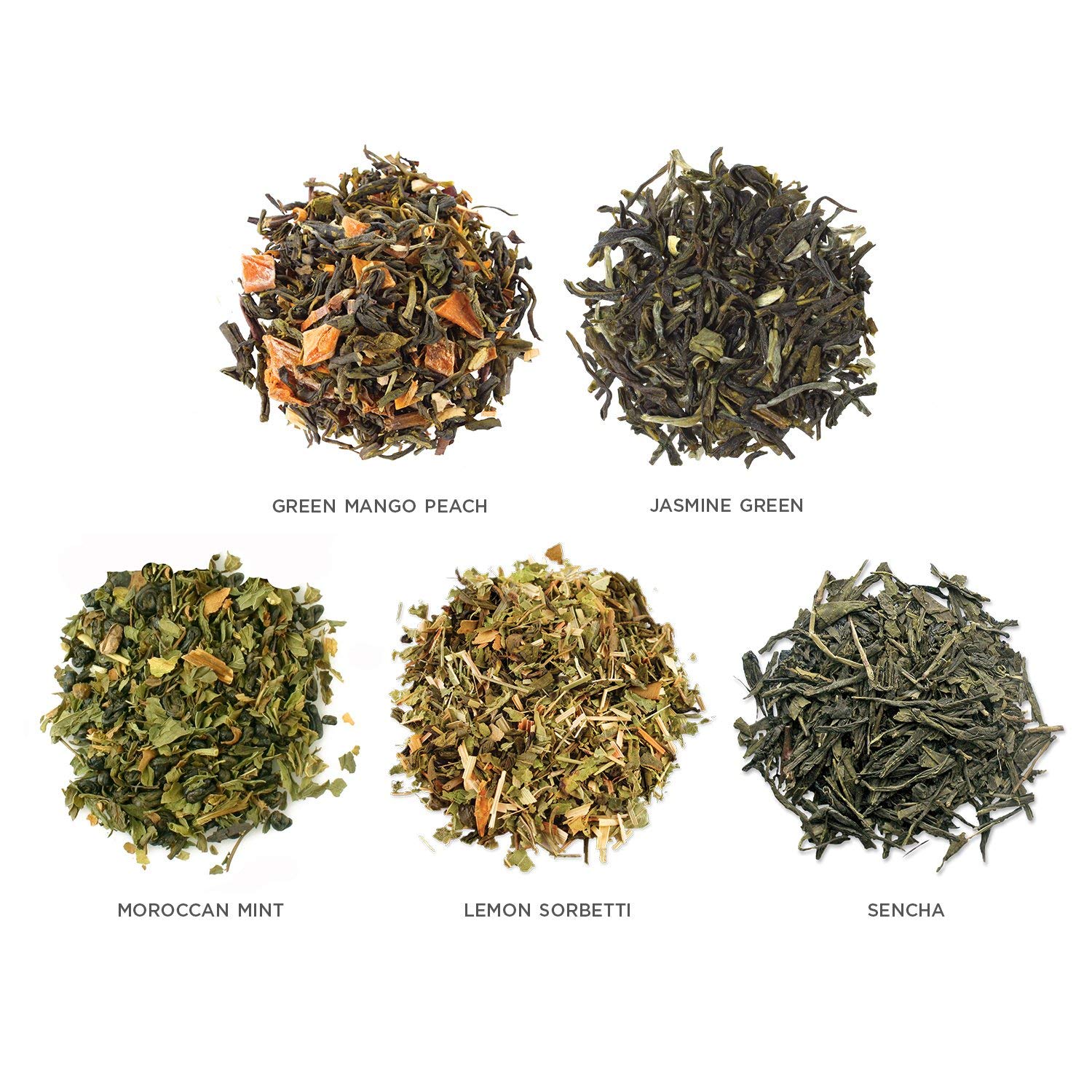 Tea Forte Single Steeps Loose Leaf Green Tea Sampler, Assorted Variety Tea Box, Single Serve Pouches, 15 Count (Pack of 1)