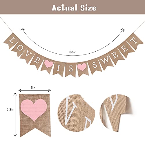 Love is Sweet Burlap Banner - Love is Sweet Decorations, Sweets Burlap Banner,Baby Shower,Photo Decoration Props, Rustic Wedding Bridal shower Decor
