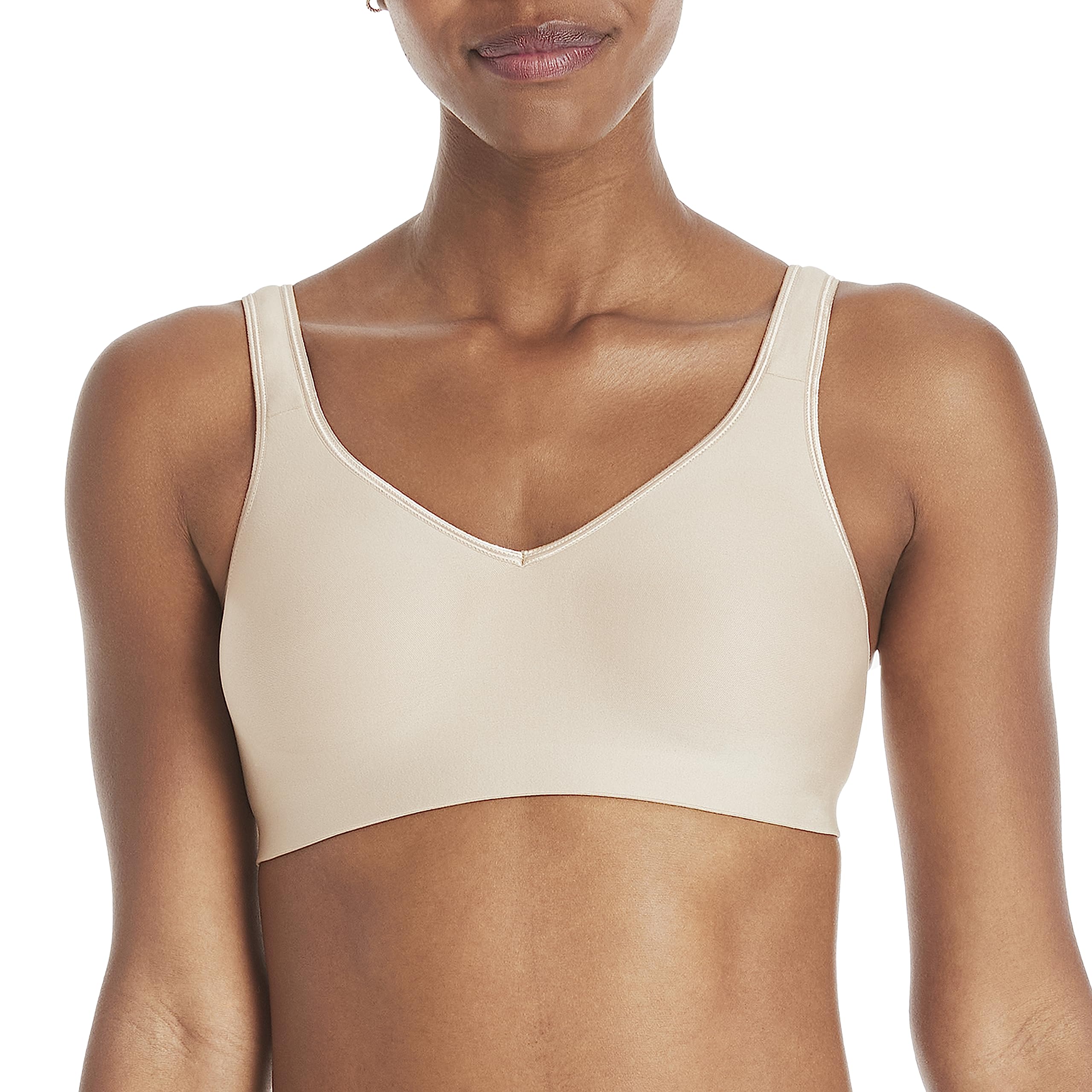 Hanes Womens Smooth Comfort Wireless Bra, Seamless Full-coverage T-shirt Moisture Wicking, Single & 2-pack Bra, Nude, 3X-Large US