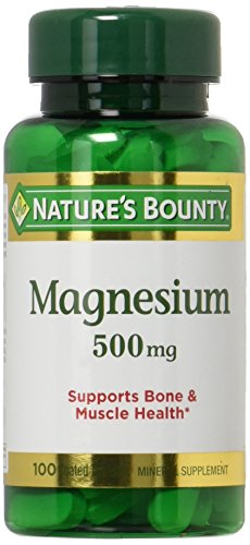 Nature's Bounty High Potency Magnesium 500mg, 200 Tablets (2 X 100 Count Bottles)