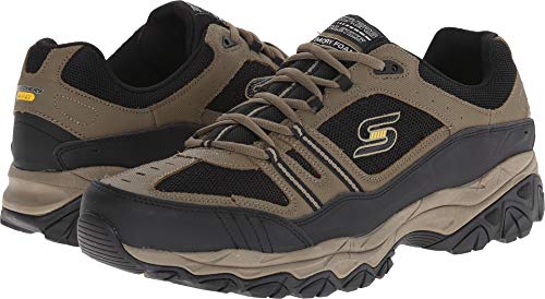 Skechers Men's After Burn Memory Fit - Strike Off Lace-Up Sneaker,pebble/black,10 M US