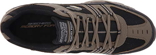Skechers Men's After Burn Memory Fit - Strike Off Lace-Up Sneaker,pebble/black,10 M US