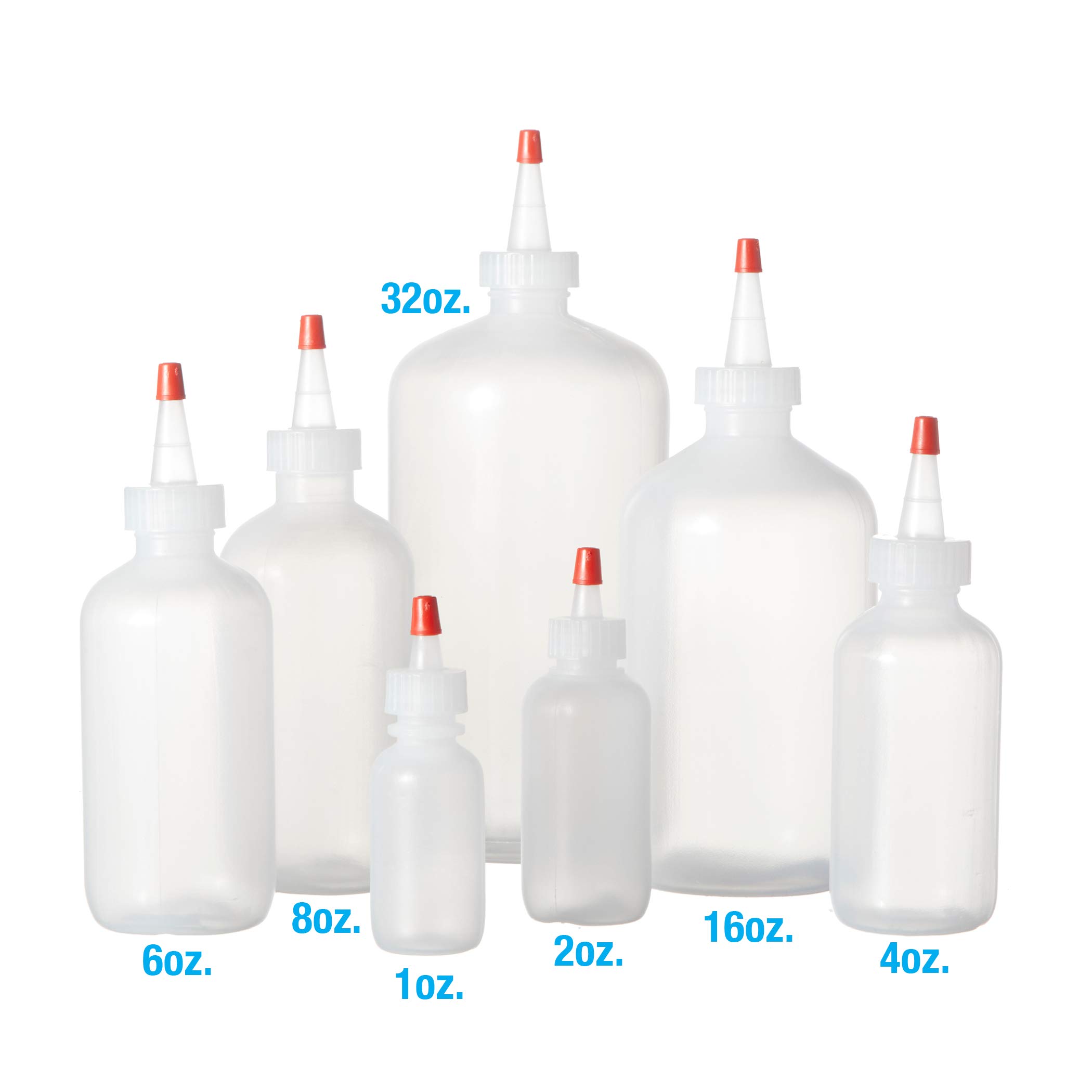 Consolidated Plastics Boston Round Bottles with Yorker Dispensing Cap, LDPE, 4 oz, 24 Piece
