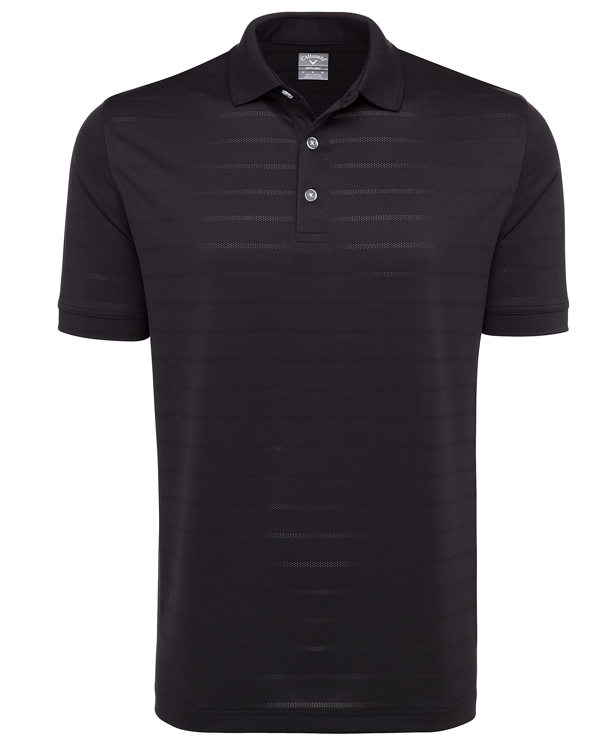 Callaway Men's Basic Short Sleeve Opti-Vent Open Mesh Polo Golf Shirt , Black, XX-Large