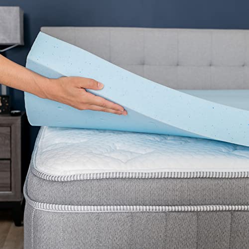 Nature’s Sleep by GhostBed - AirCool IQ 3 Inch Thick Density Gel Memory Foam Mattress Topper with Fitted Cover and 18 Inch Skirt - Twin XL