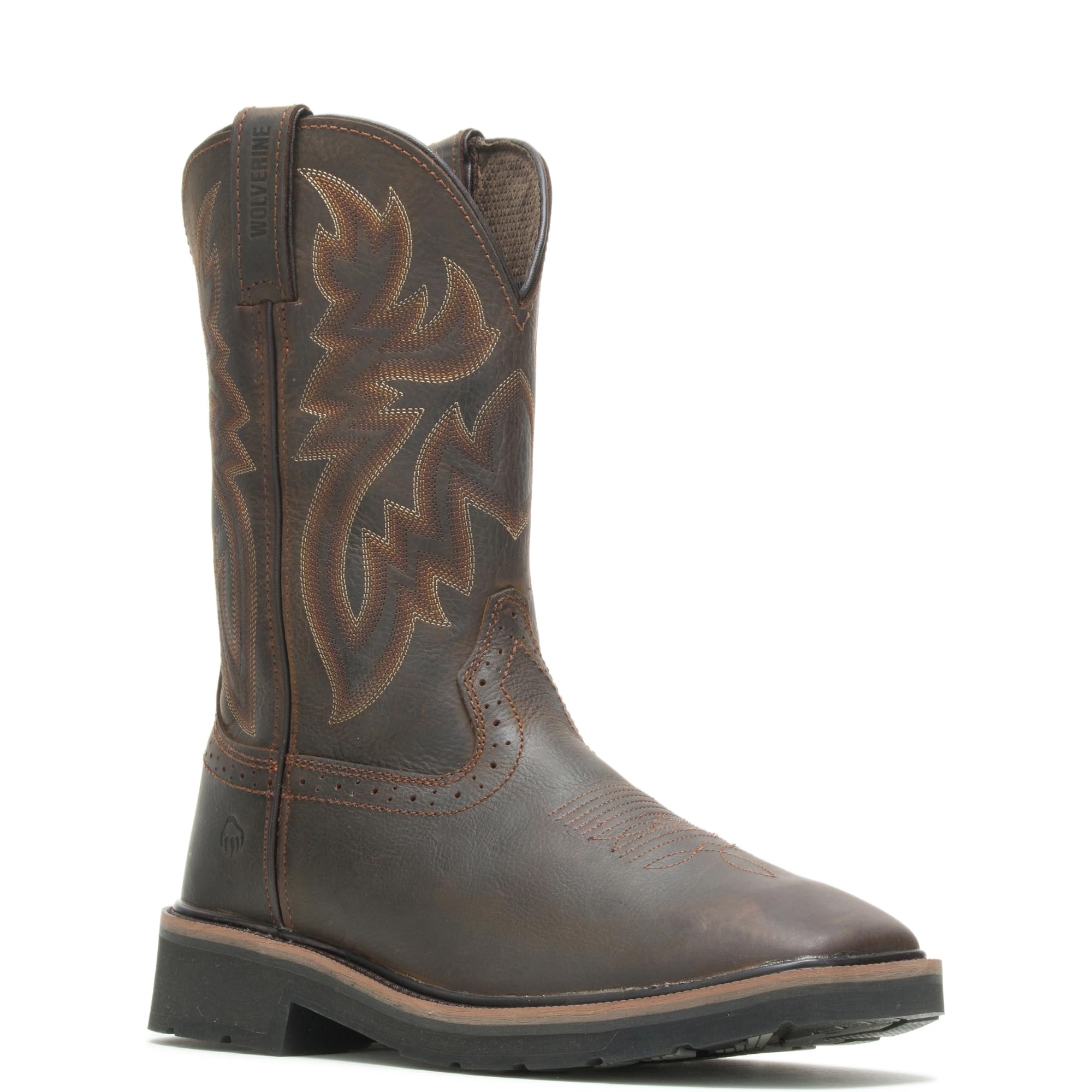 Wolverine Men's Rancher Steel Toe 10in Work Boot, Dk Brown/Rust, 11