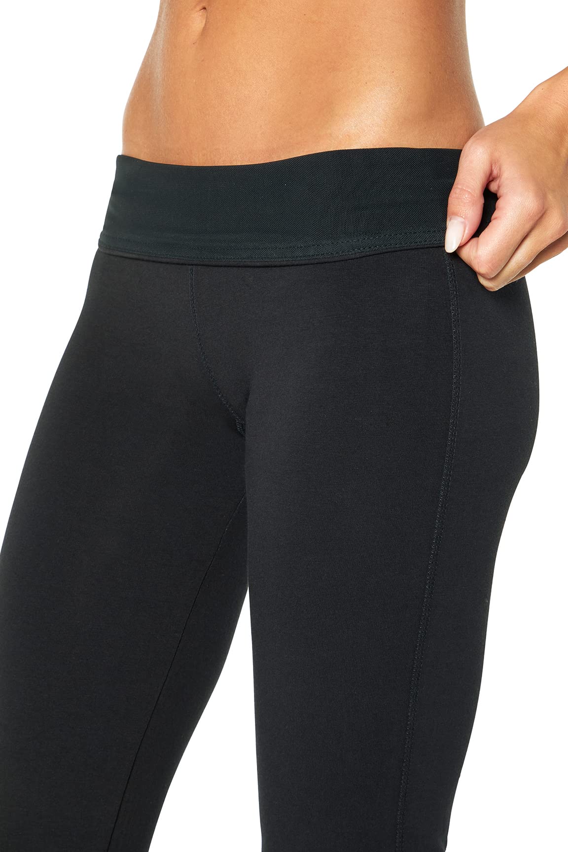 Bally Total Fitness Women's High Rise Tummy Control Bootleg Pant, Black, X-Large