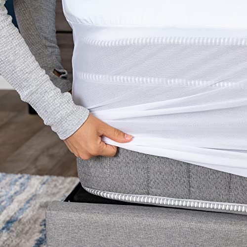 Nature’s Sleep by GhostBed - AirCool IQ 3 Inch Thick Density Gel Memory Foam Mattress Topper with Fitted Cover and 18 Inch Skirt - Twin XL