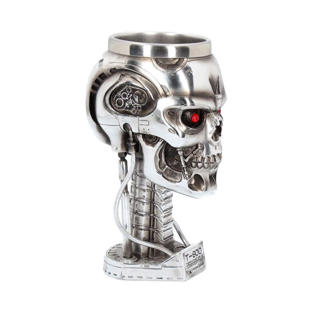 Nemesis Now Terminator Head Goblet 17cm Silver, Resin w/Stainless Steel Insert